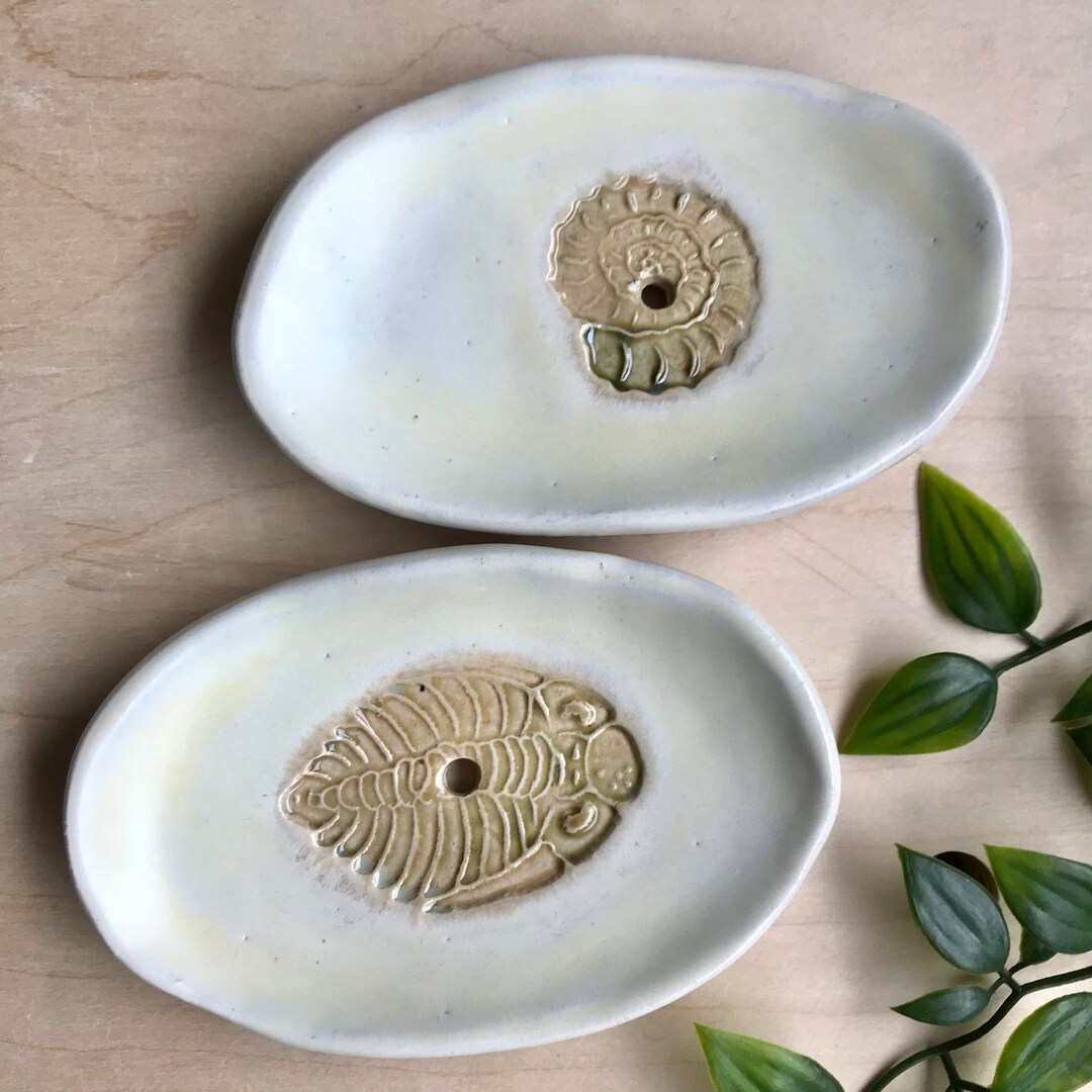 Handmade Stoneware Pottery Oval Shaped Fossil Soap Dish - Etsy UK