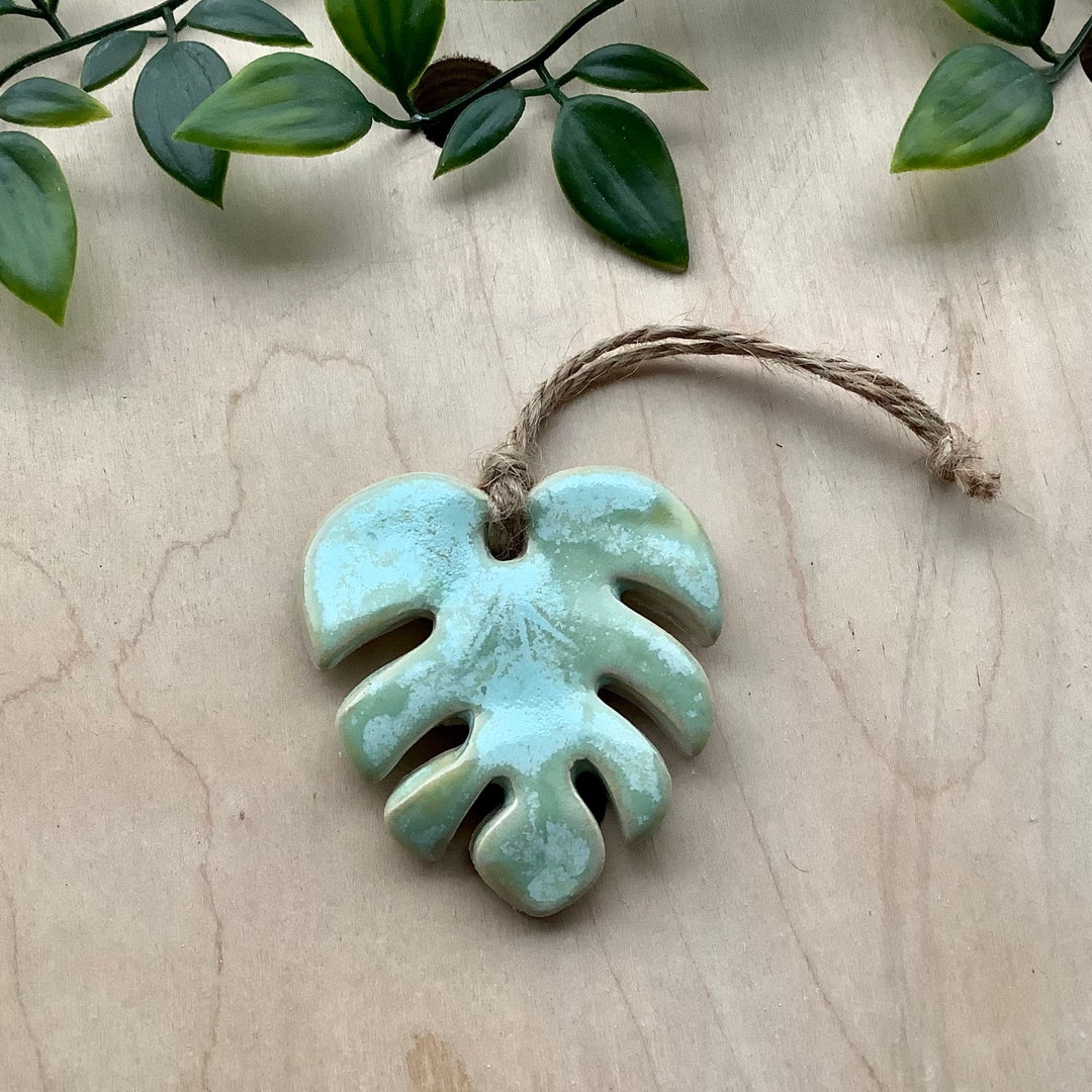 Handmade Stoneware Pottery Monstera Leaf Decorations - Etsy