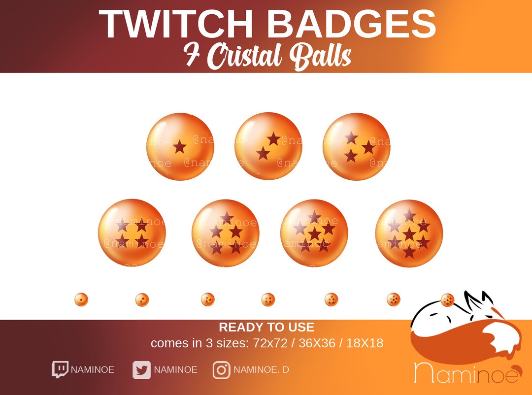 Dragonball Twitch Badges, Crystal Twitch Sub Badge, Twitch Bits Badges ...