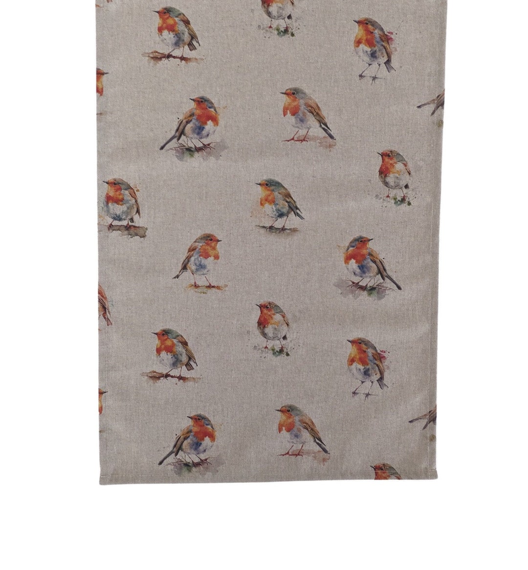 Red Robin Natural Linen Look Table Runner Big Print - Etsy