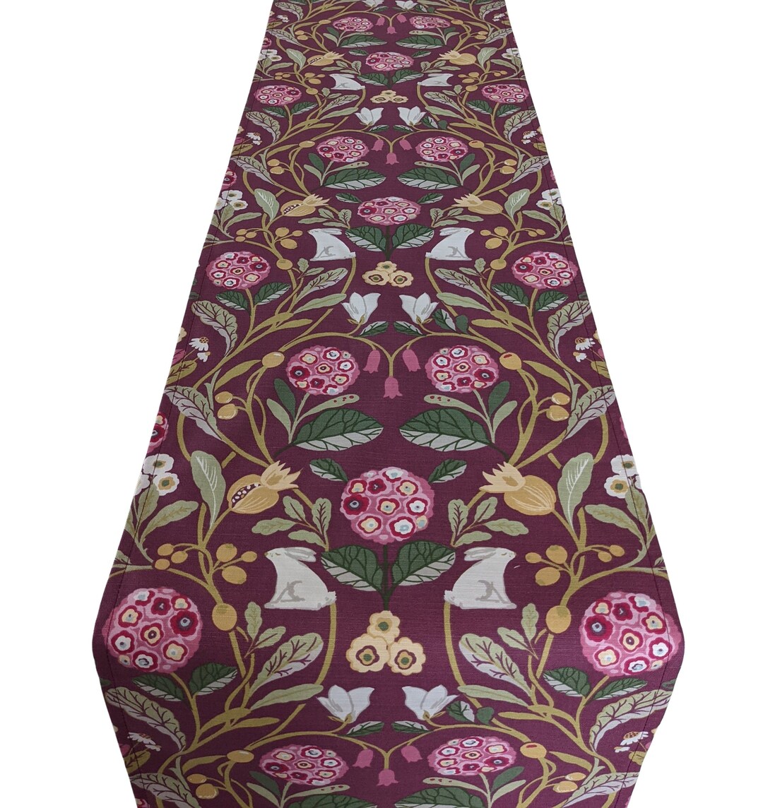 Plum Purple Rabbits Spring Table Runner 3998 - Etsy