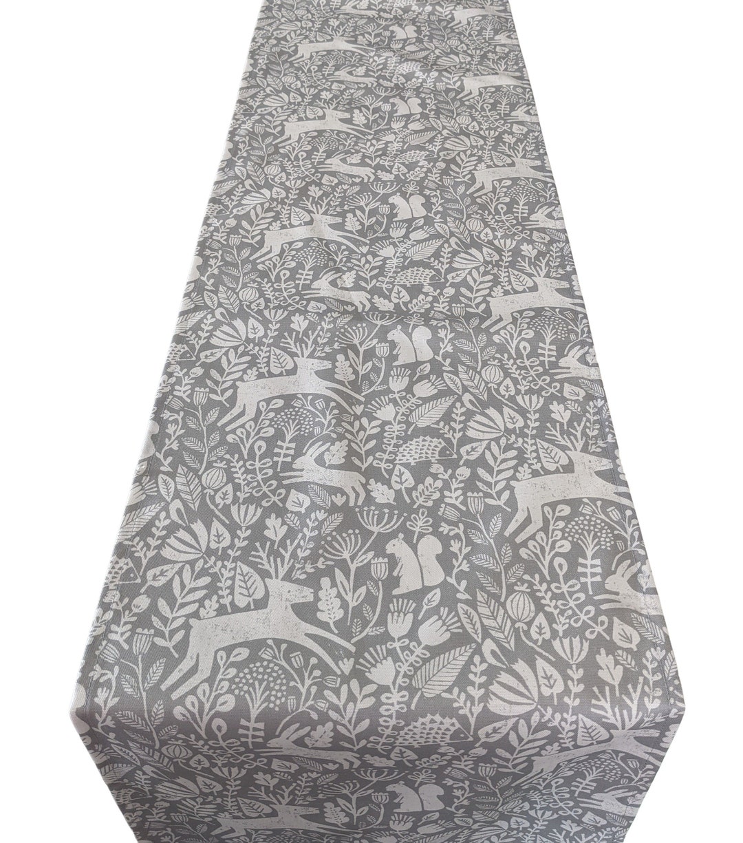 Table Runner in Scion Kelda Woodland Animals Grey - Etsy UK