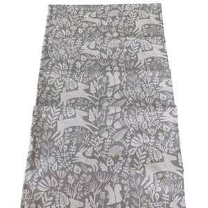 Table Runner in Scion Kelda Woodland Animals Grey - Etsy UK