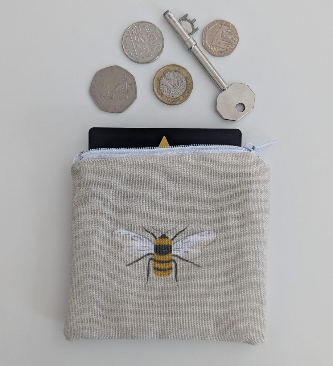 Sophie Allport Beige Bumble Bee Coin Purse Small - Handmade - Etsy