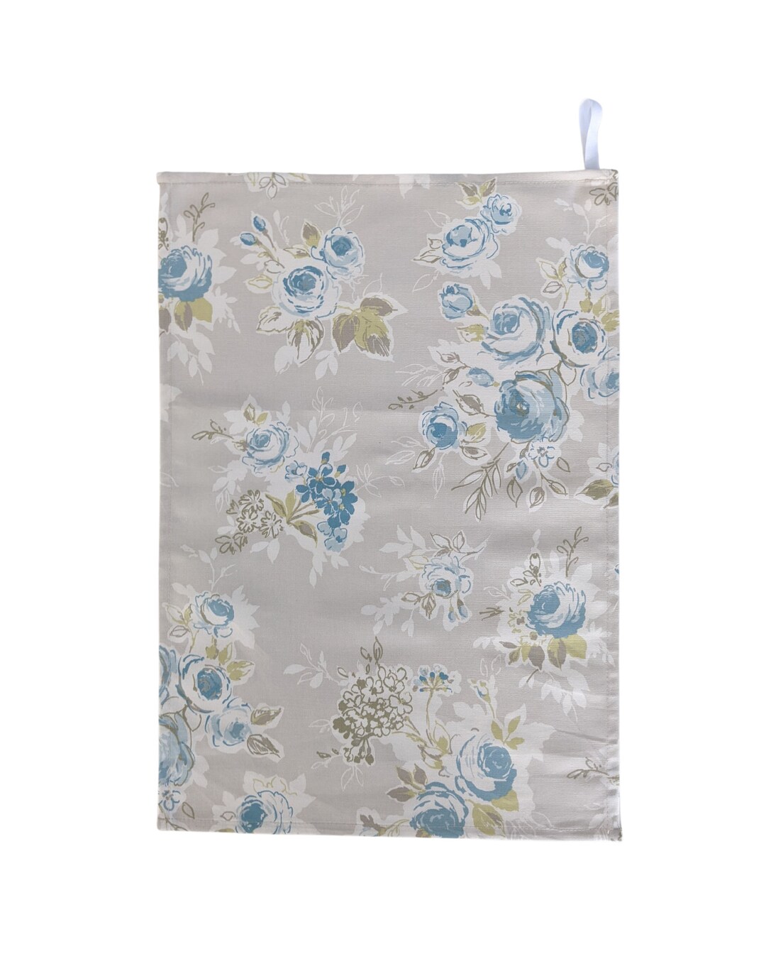 Grey and Turquoise Blue Roses Floral Tea Towel - Etsy