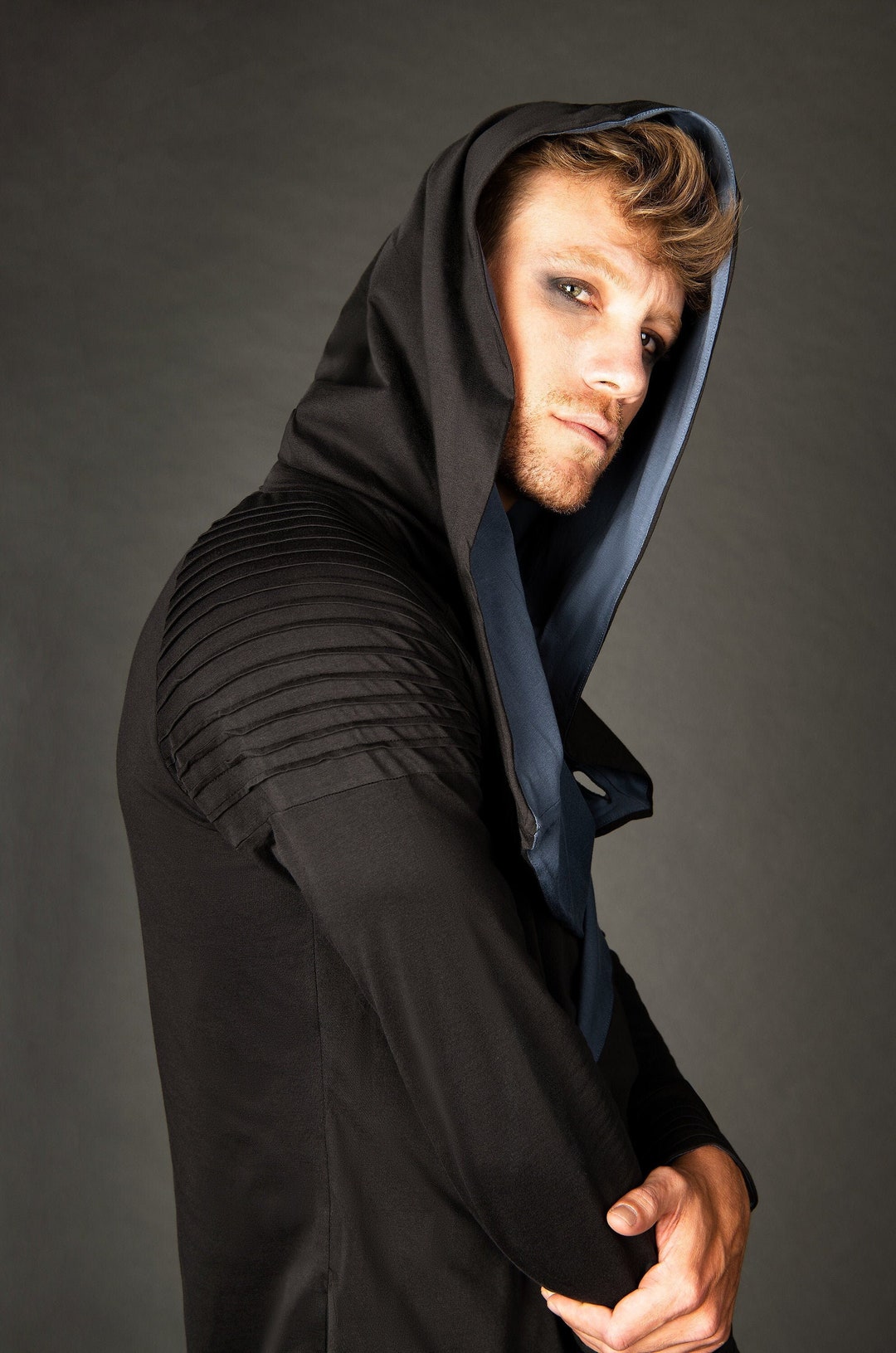 Gray Organic Cotton Hooded Jacket: Post-apocalyptic Style - Etsy