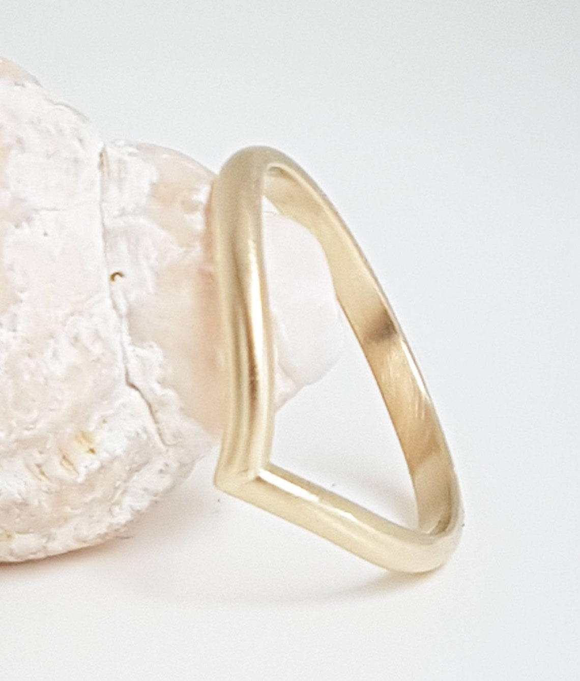 Wishbone Gold Wedding Ring Wedding Ring for Her Stack Able - Etsy