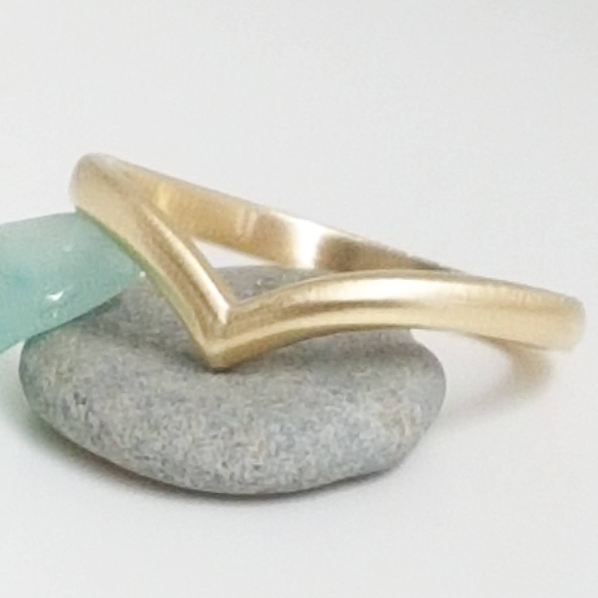 Wishbone Gold Wedding Ring Wedding Ring for Her Stack Able - Etsy