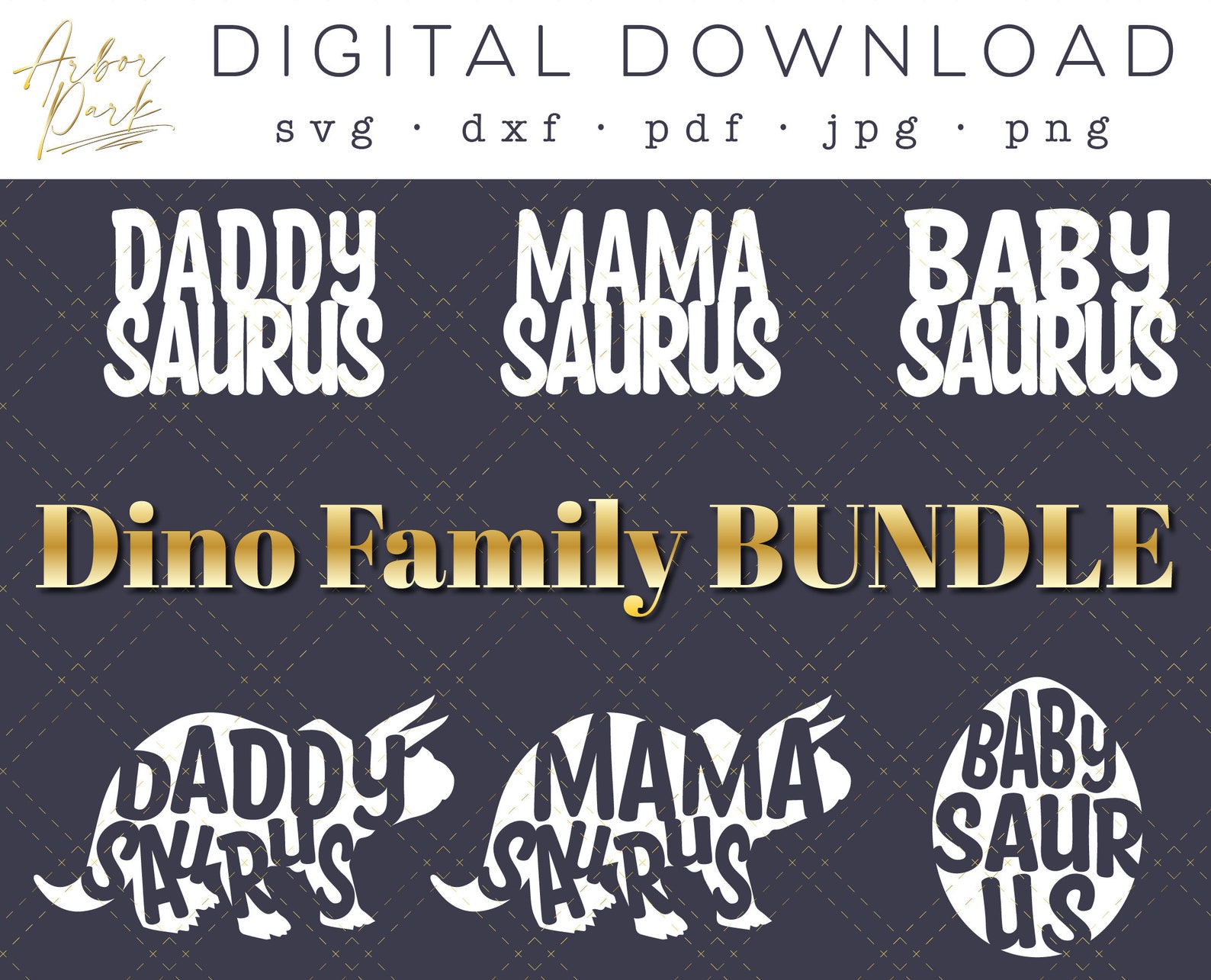 Mamasaurus Daddysaurus Babysaurus SVG File, Dinosaur Family ...