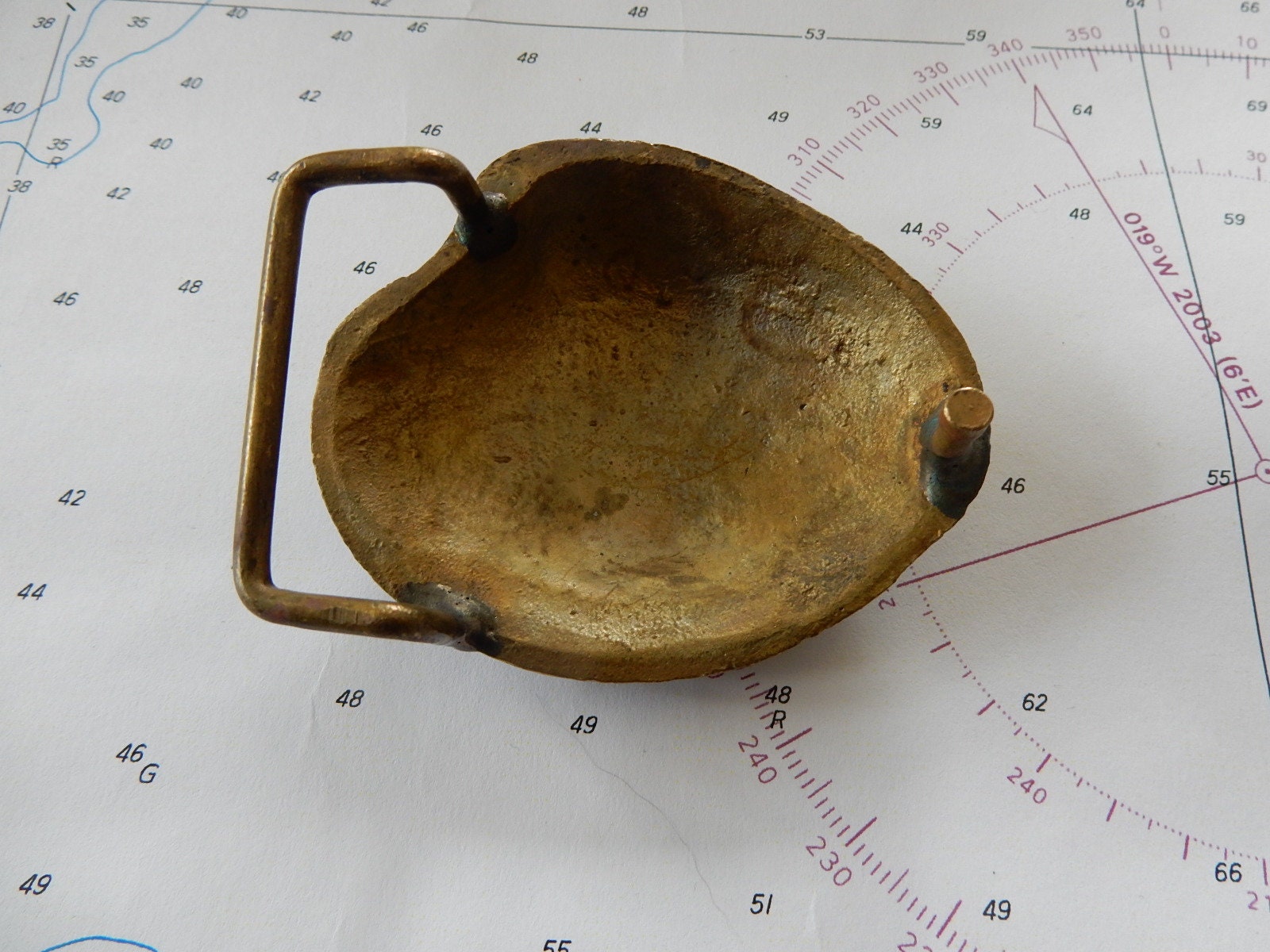 Vintage Solid Brass Clam Shell Belt Buckle/nautical - Etsy
