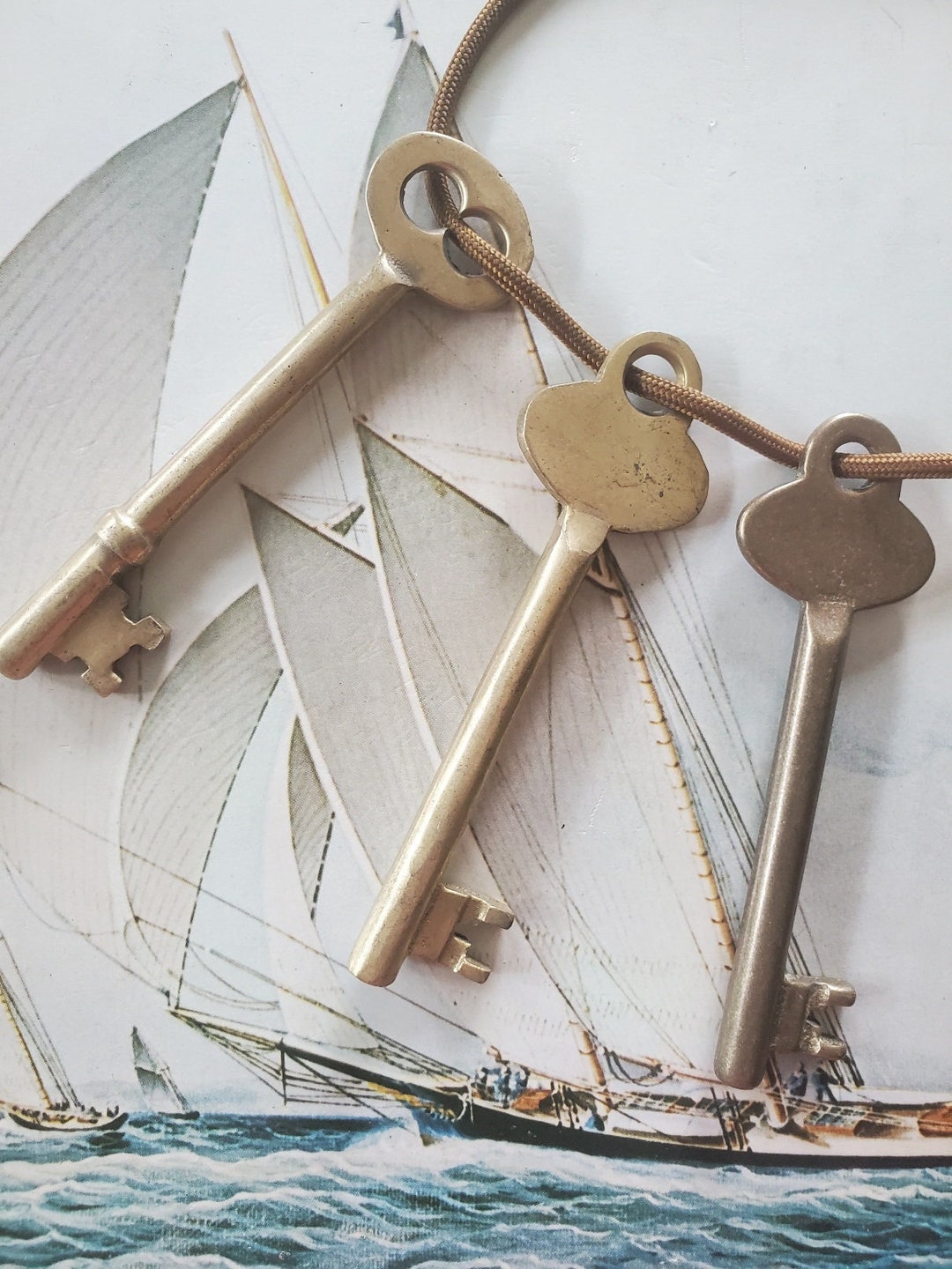 Vintage Set of Brass Ships Keys - Etsy