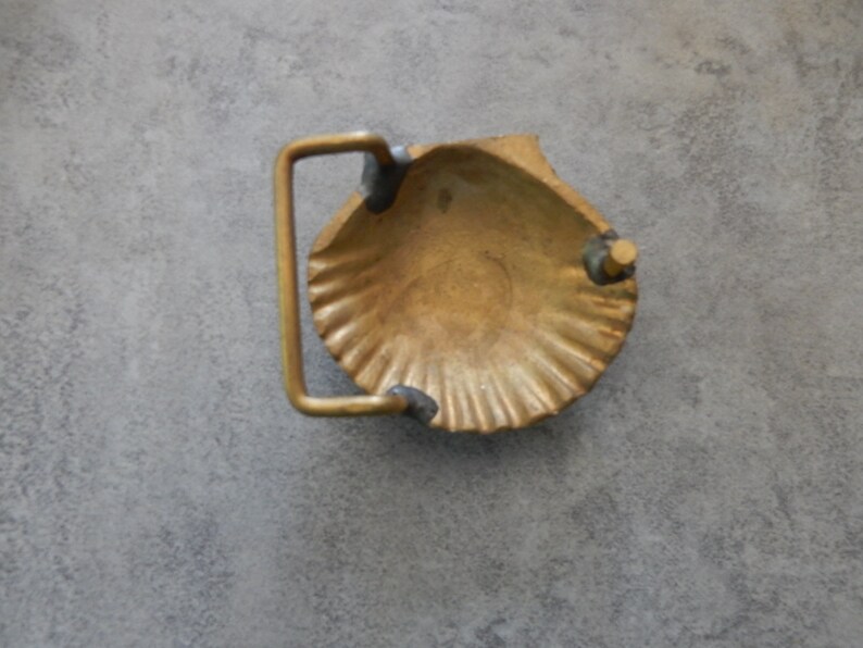 Vintage Solid Brass Scallop Shell Belt Buckle - Etsy