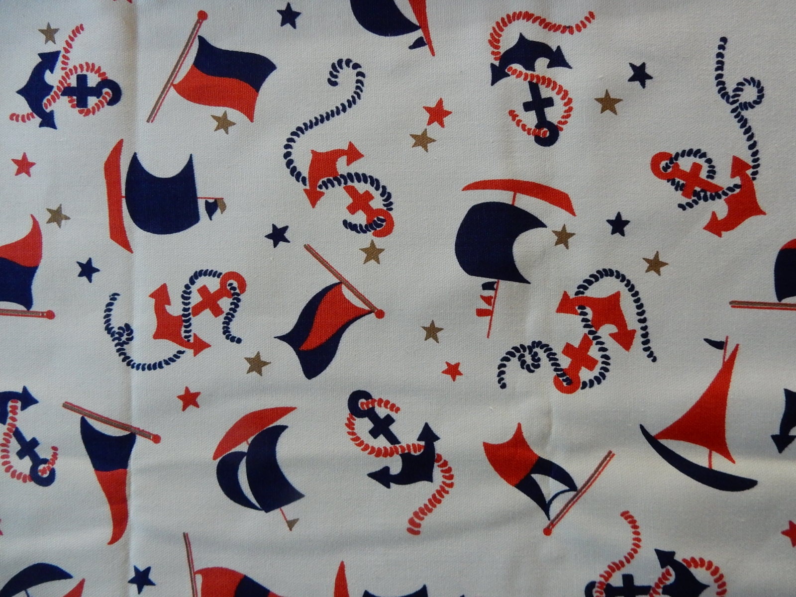 Vintage Nautical Fabric/1950s - Etsy