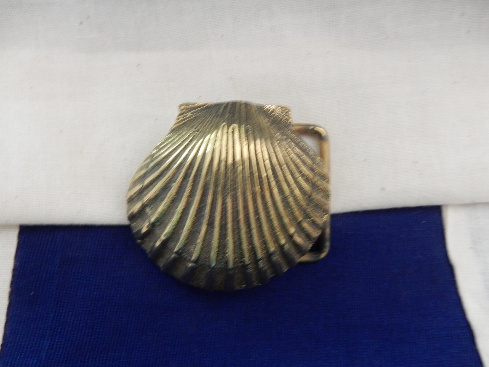 Vintage Solid Brass Scallop Shell Belt Buckle - Etsy