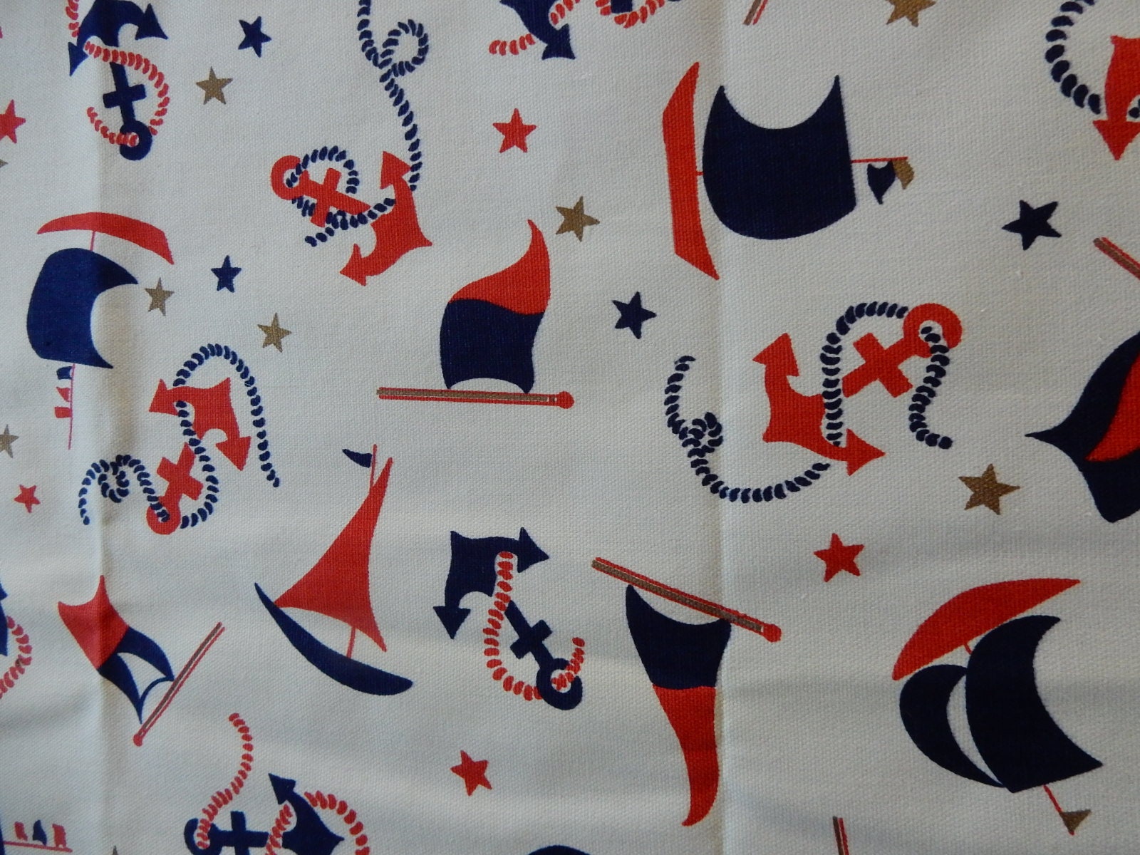 Vintage Nautical Fabric/1950s - Etsy