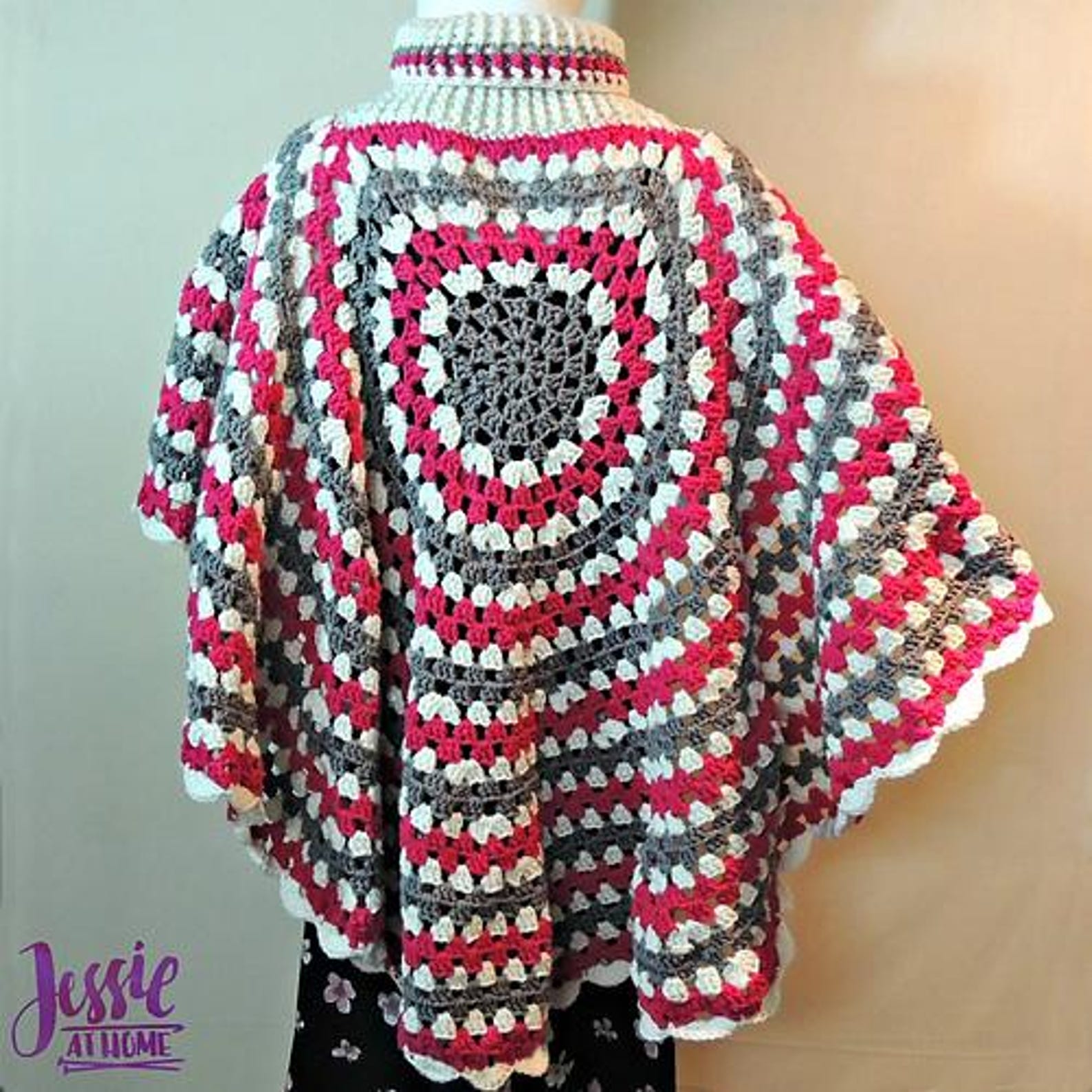 Crochet Circular Poncho Pattern - Intermediate Aran Yarn - Top Down ...