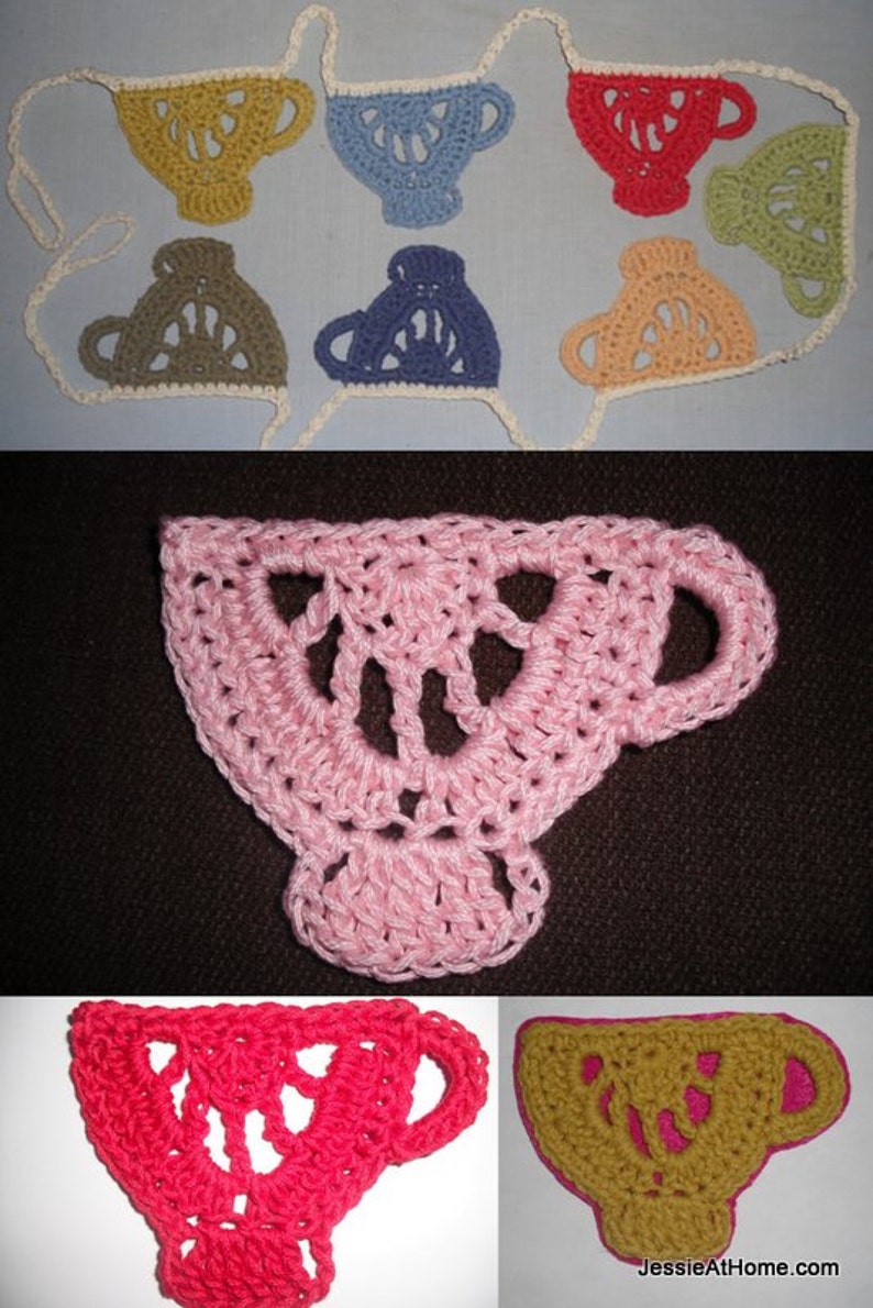 Tea Cup Applique/ Bunting Crochet Pattern - Etsy