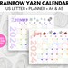Printable Rainbow Yarn Themed 2024 Calendar in 4 Sizes - A4, A5, Letter ...