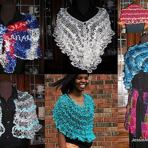 Natalie a Net Yarn Shawl and Wrap Crochet Pattern, Two Patterns in One ...