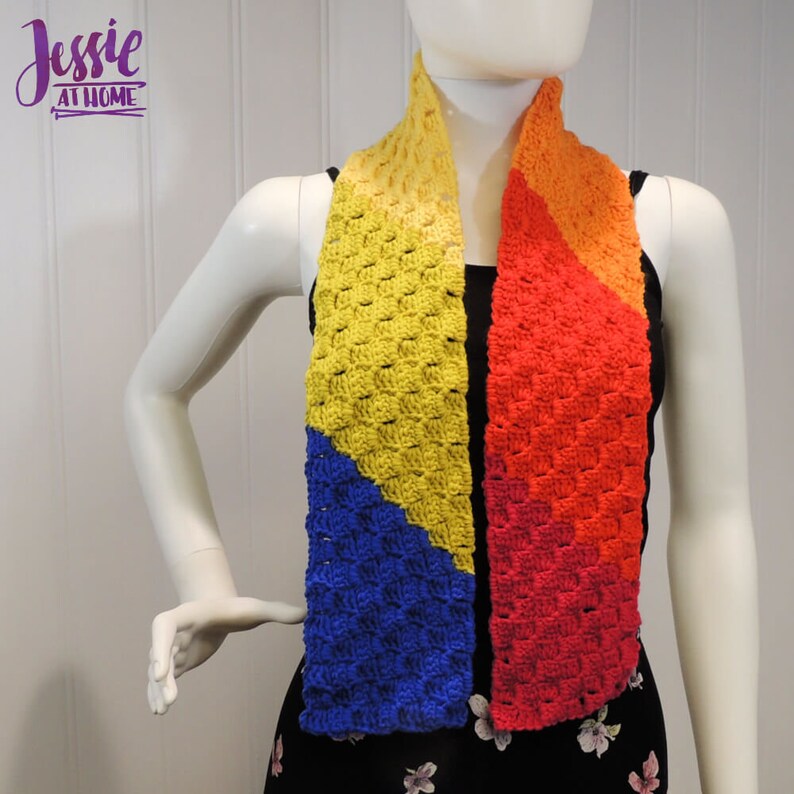 Scarf Squared Double Crochet C2C - Crochet PATTERN PDF ONLY - Etsy