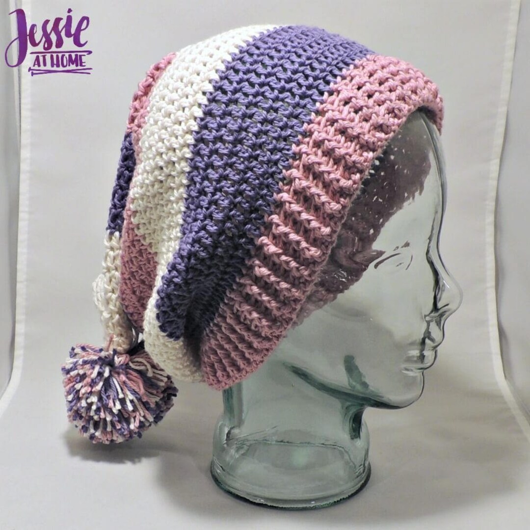 Stripey Stocking Hat - Crochet Hat PATTERN PDF ONLY - Etsy