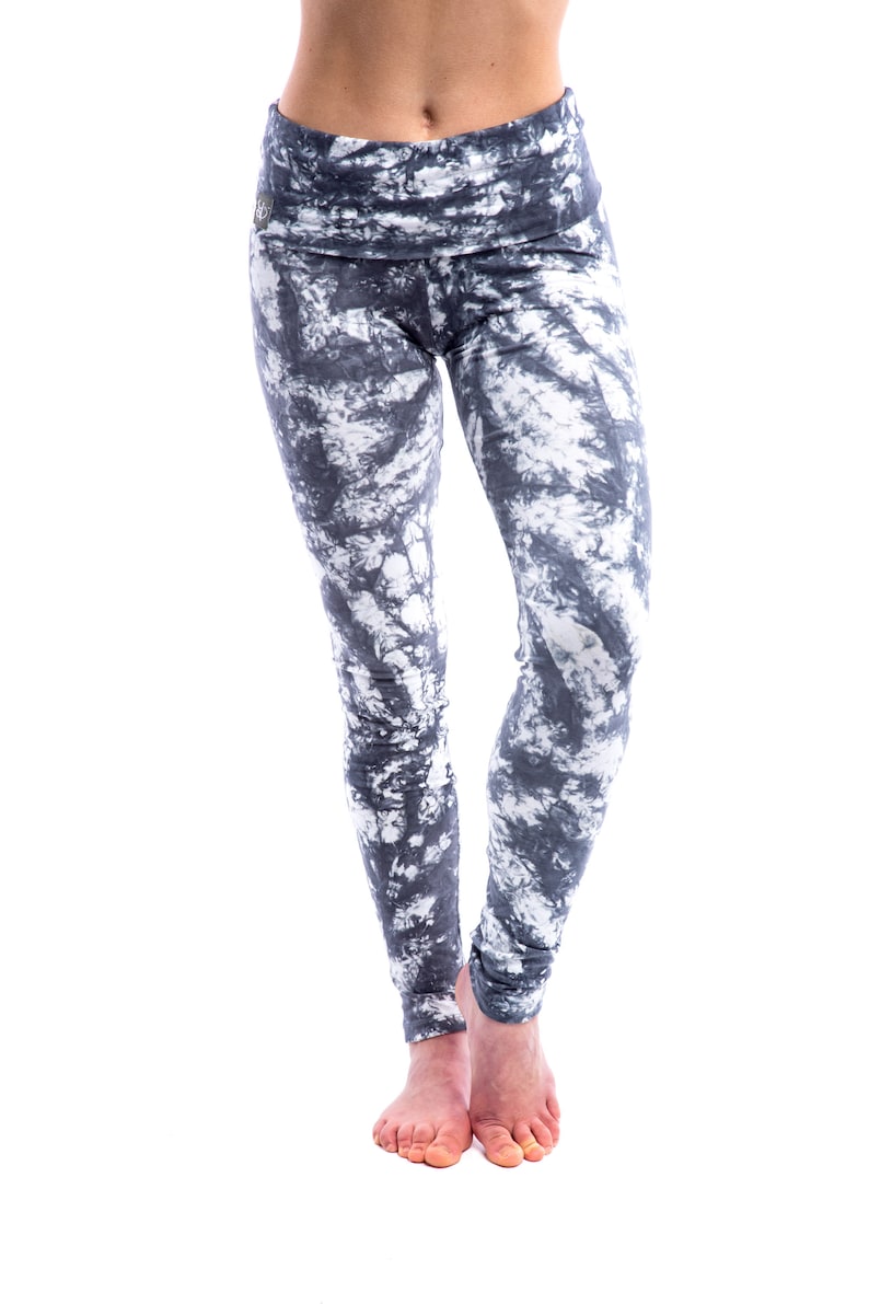 Womens Tie Dye Yoga Pants Ankle Length In Cotton Spandex Etsy