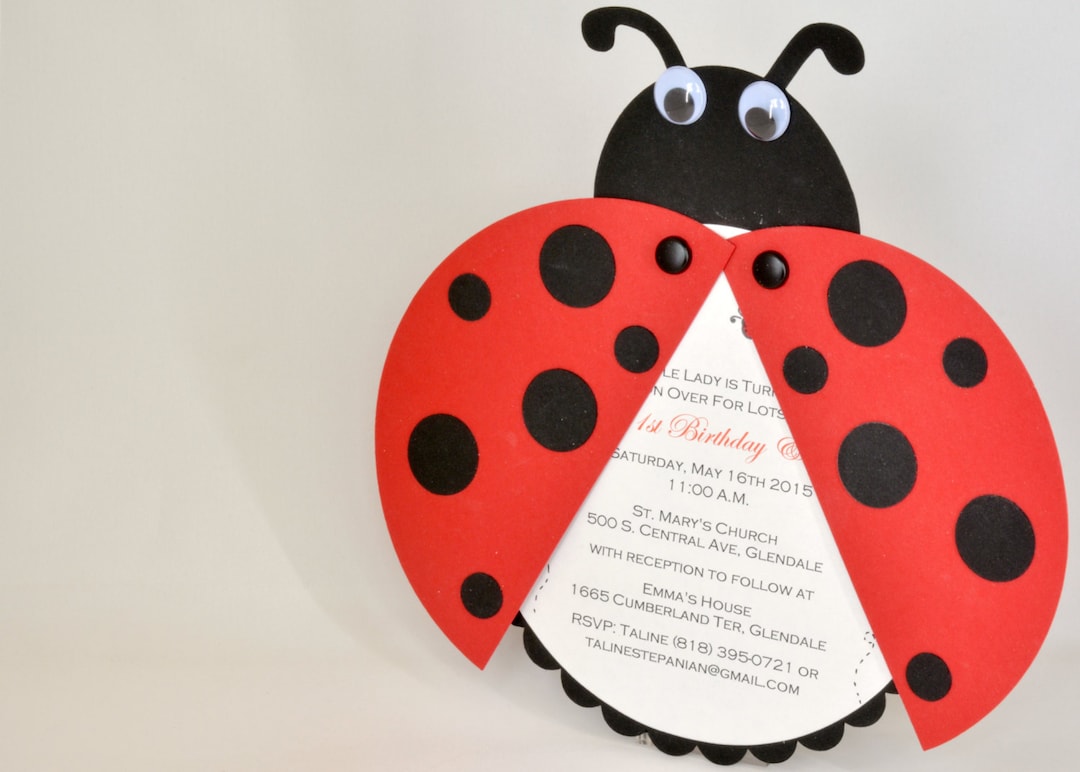 8 Ladybug Party Invitations With Custom Wording - Etsy