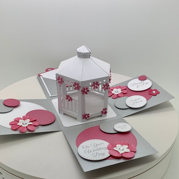 3D Personalized Pink and Silver Wedding Explosion Box With | Etsy