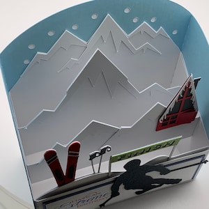 3D Skiing Birthday Card - Etsy
