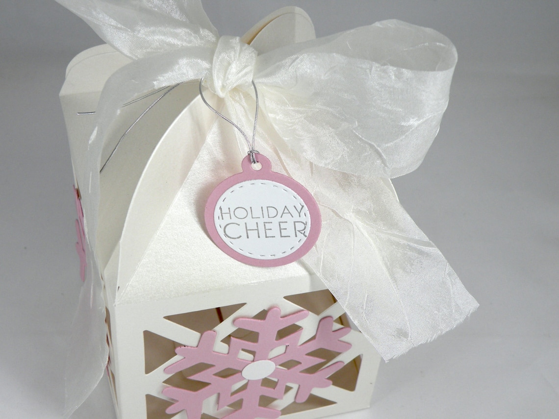Snowflake Lantern Box in Pink and White - Etsy