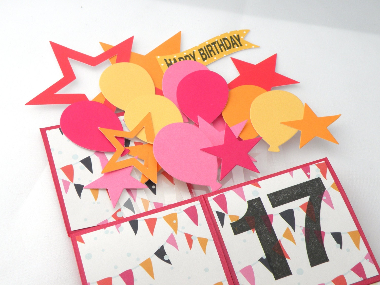 3D Birthday Card, Box Card With Balloons - Etsy