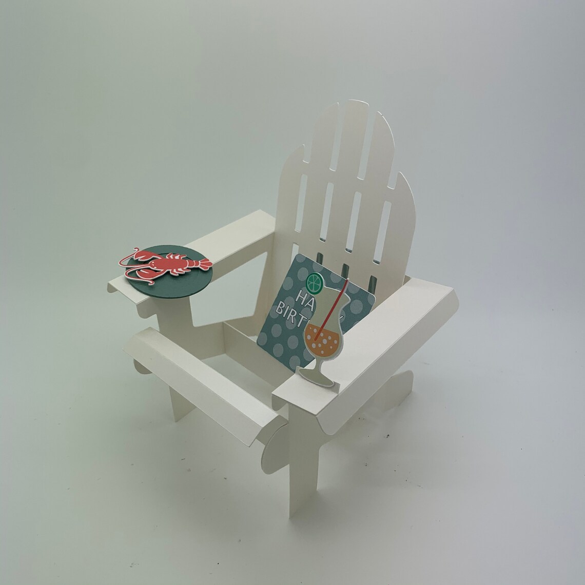 3D Adirondack Chair Birthday Card With Lobster and Cocktail - Etsy
