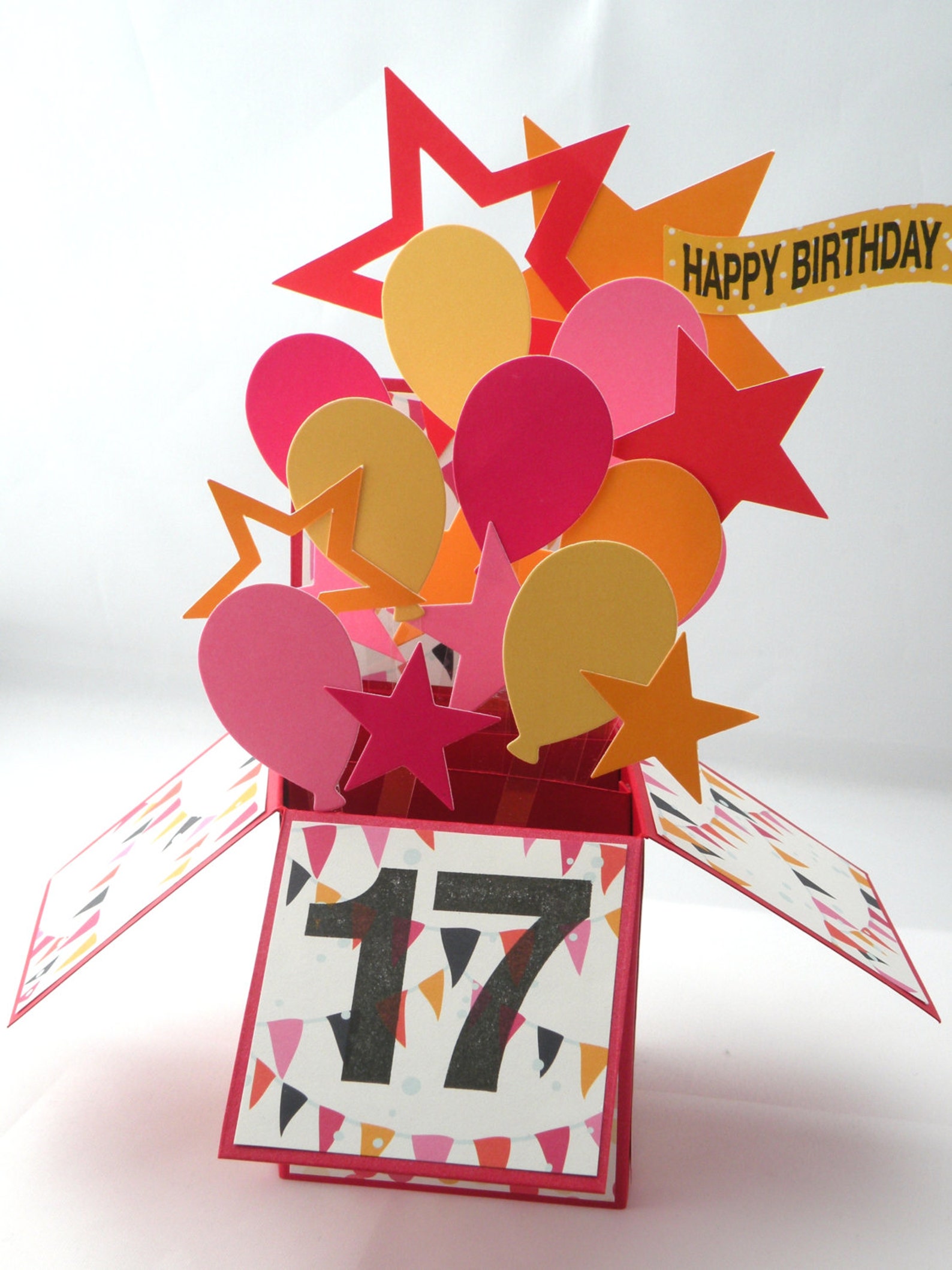 3D Birthday Card Box Card With Balloons - Etsy Canada