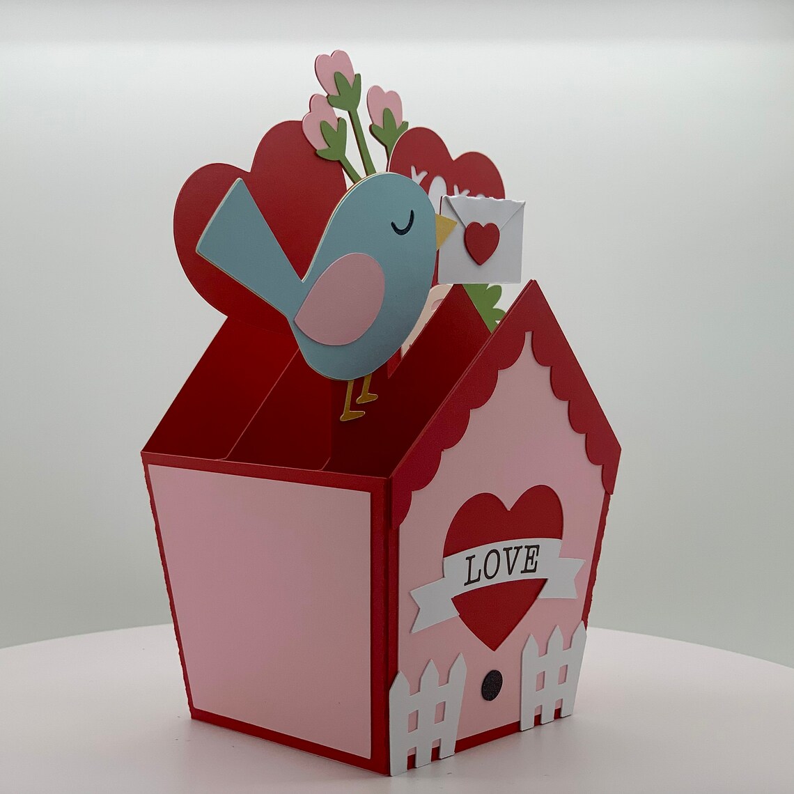 3D Valentines Day Bird House Box Card - Etsy