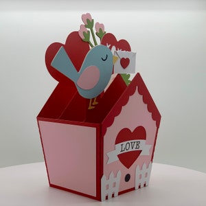 3D Valentine’s Day Bird House Box Card - Etsy