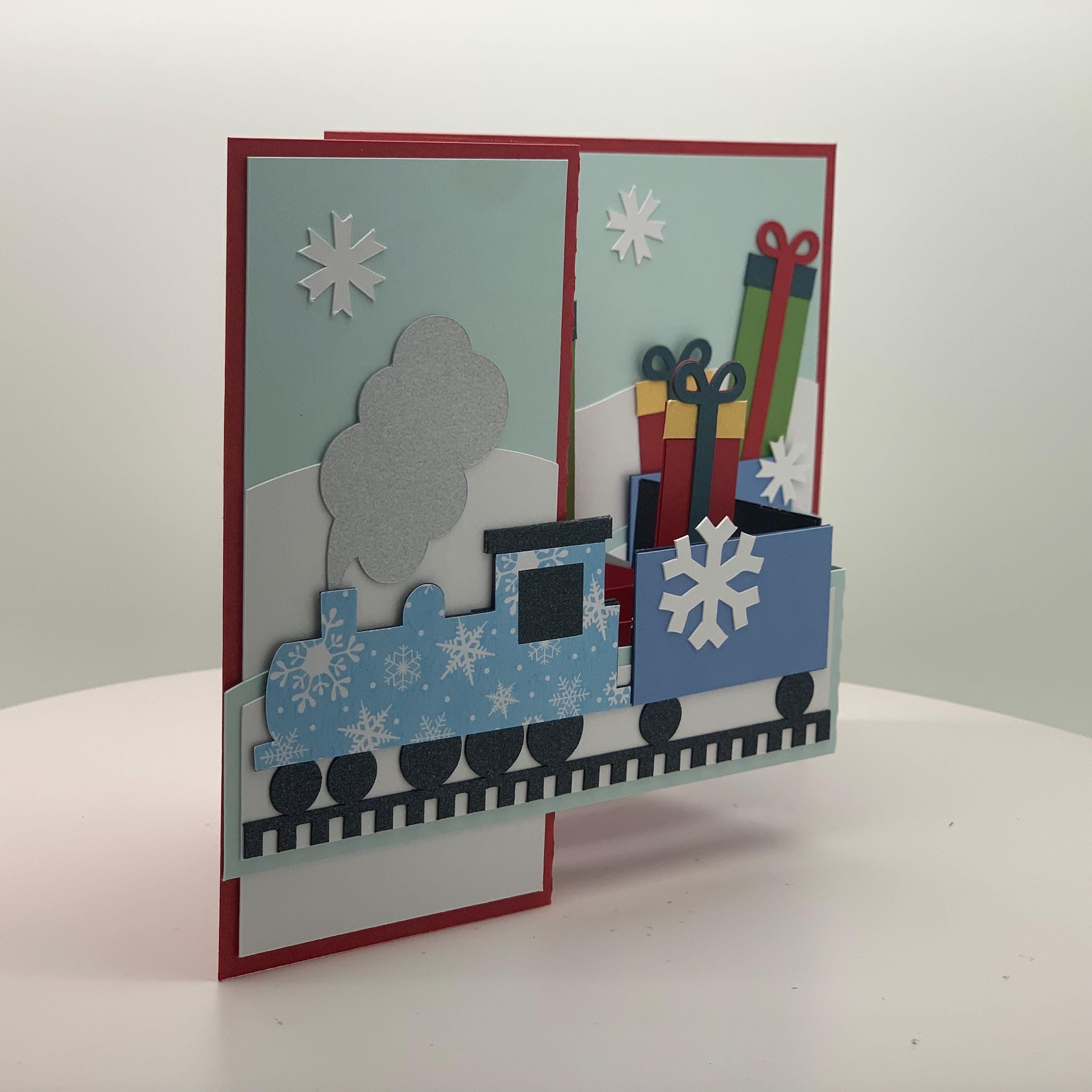 3D Christmas Train Card, Z Fold Card - Etsy