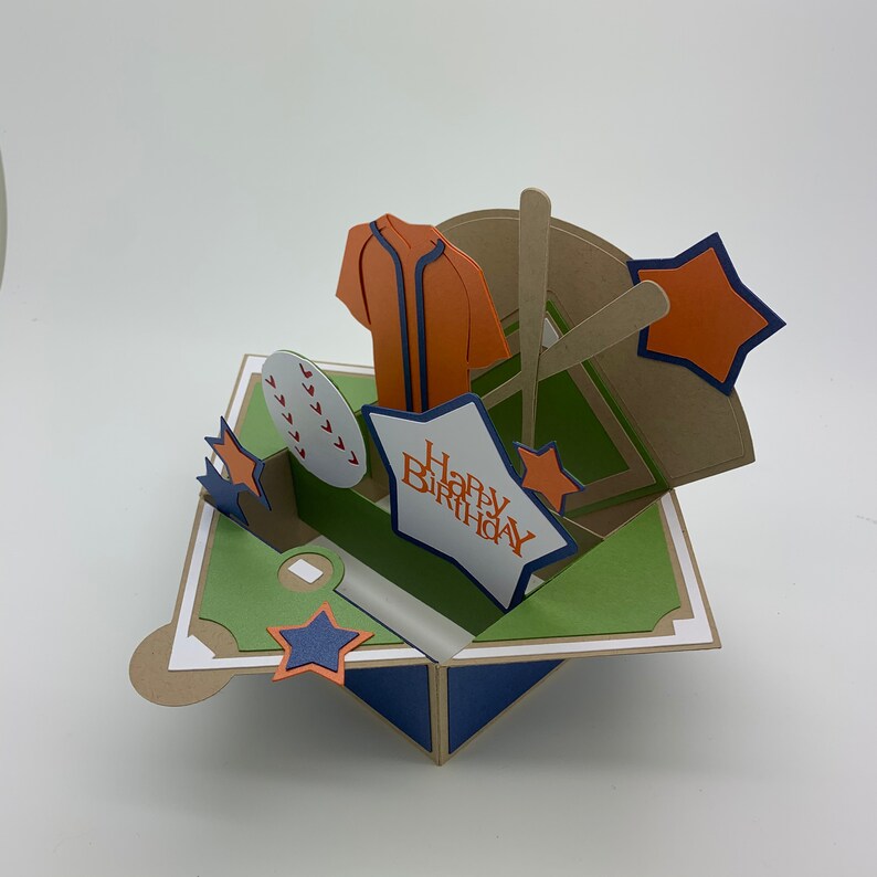 3D Baseball Birthday Box Card | Etsy