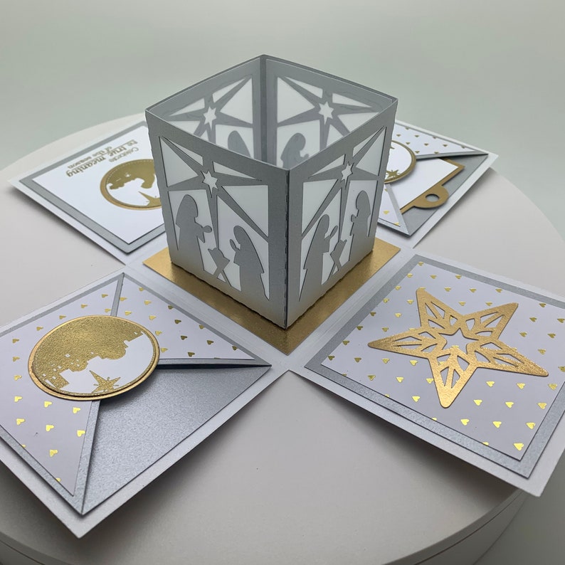 3D Christmas Nativity Lantern Card, Explosion Box Card - Etsy