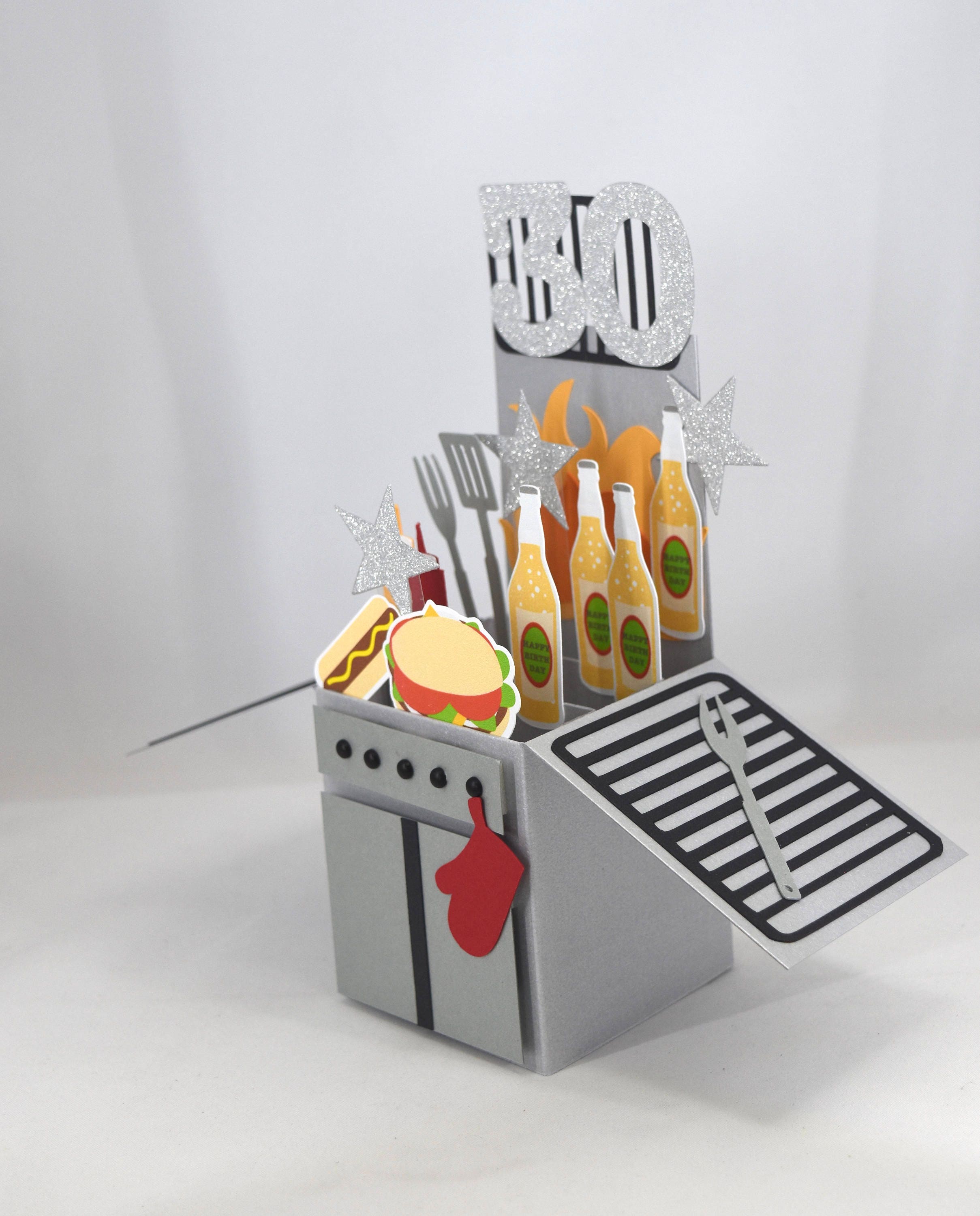 3D BBQ Age Birthday Card, Box Card - Etsy
