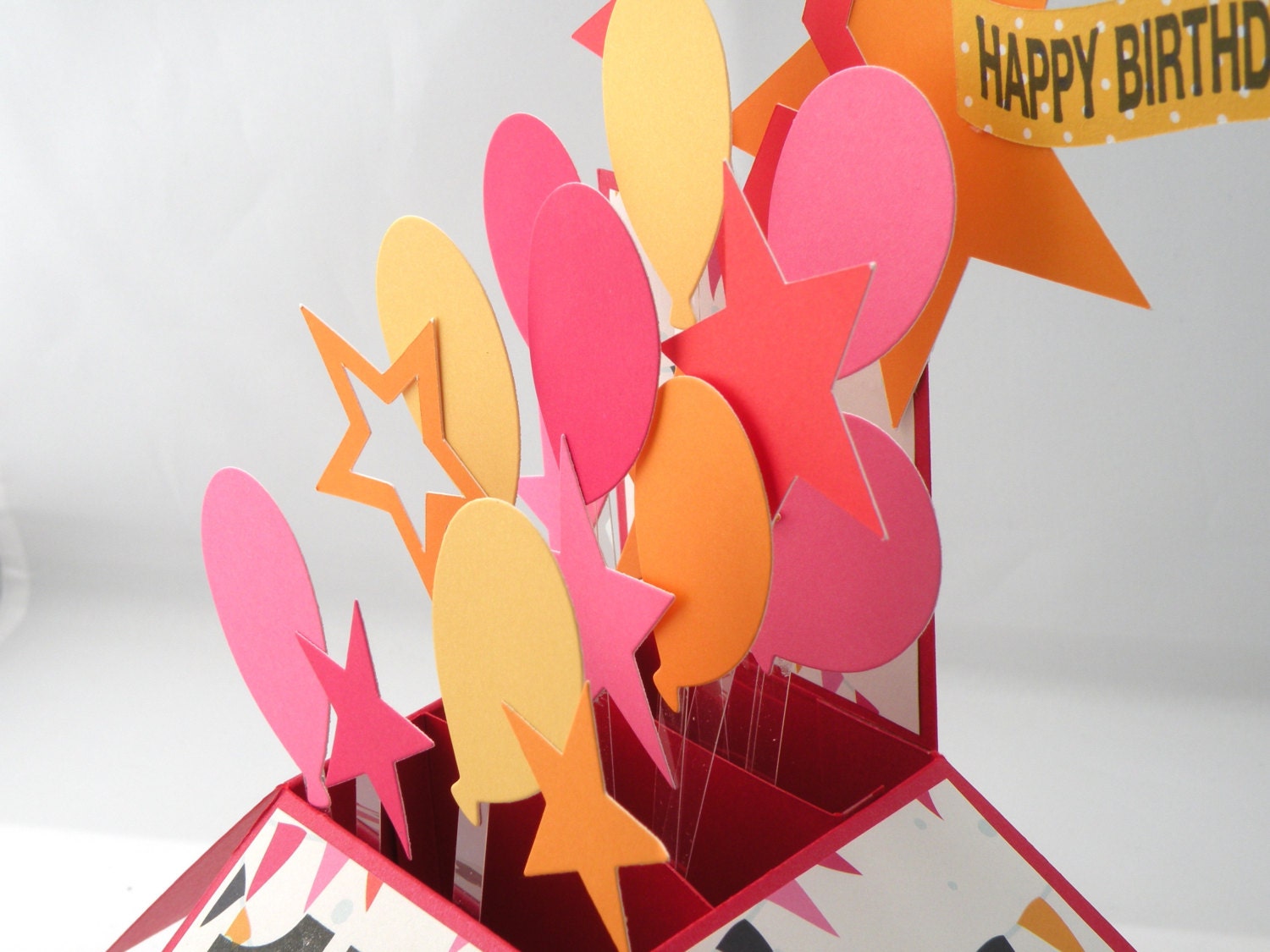 3D Birthday Card Box Card With Balloons - Etsy Canada
