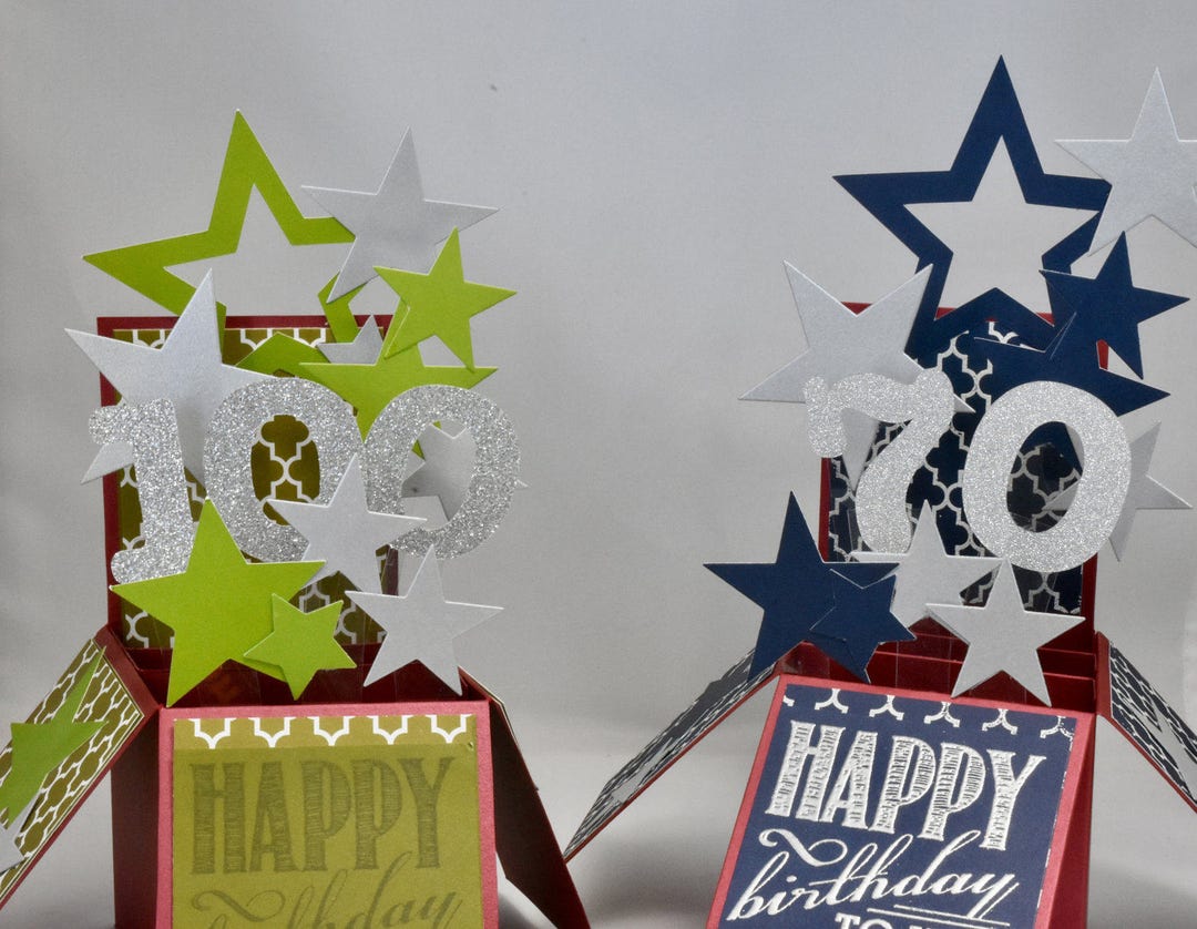 3D Milestone Birthday Box Card With Glitter Stars - Etsy