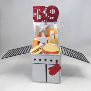 3D BBQ Age Birthday Card, Box Card - Etsy