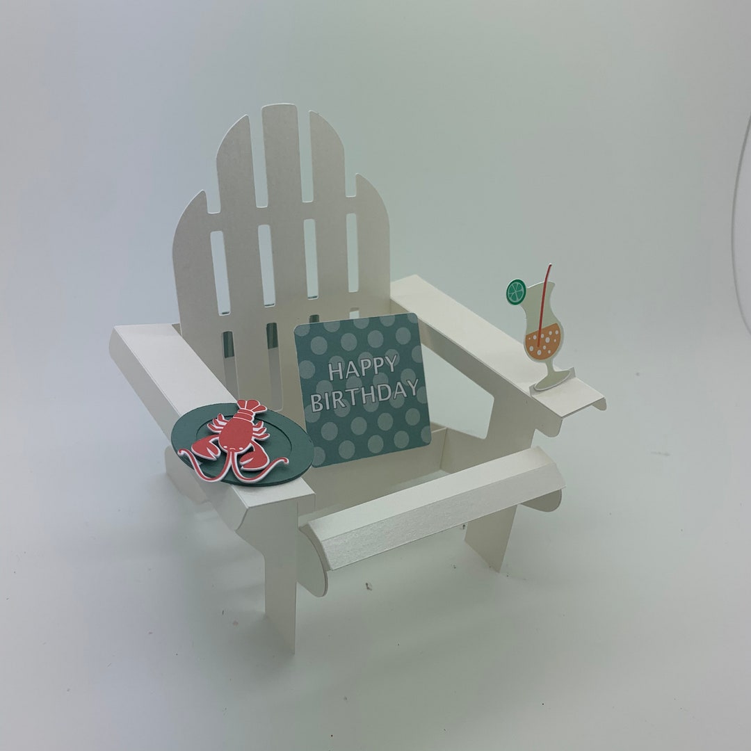 3D Adirondack Chair Birthday Card With Lobster and Cocktail - Etsy