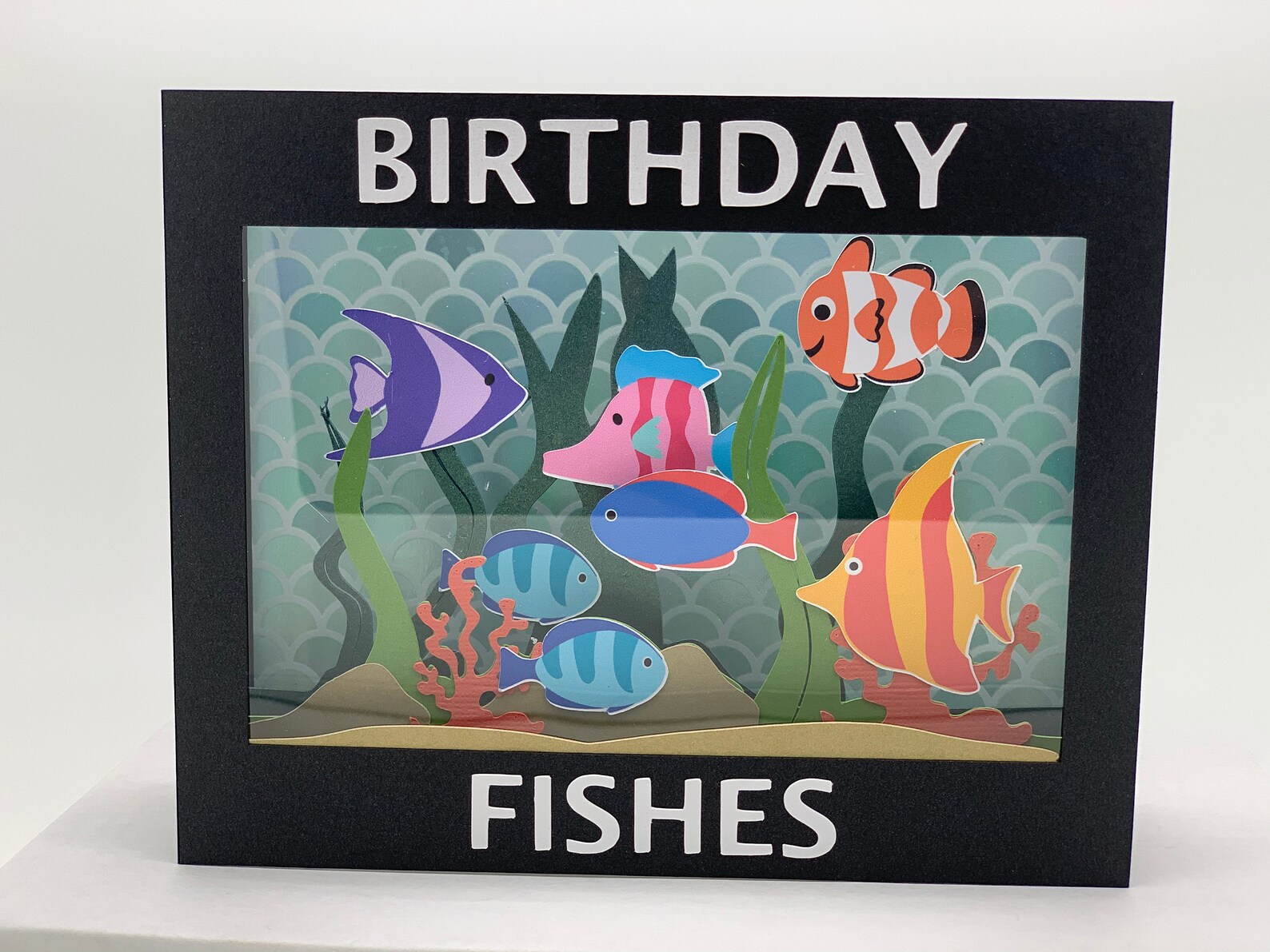 3D Aquarium Birthday Box Card | Etsy