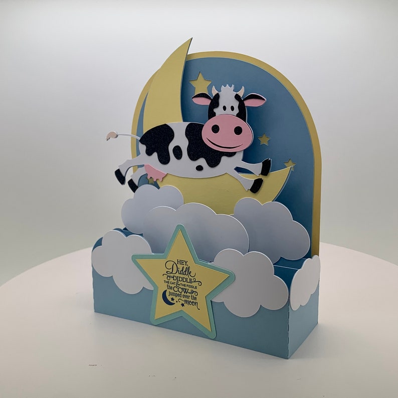 3D and the Cow Jumped Over the Moon Birthday or New Baby Card | Etsy