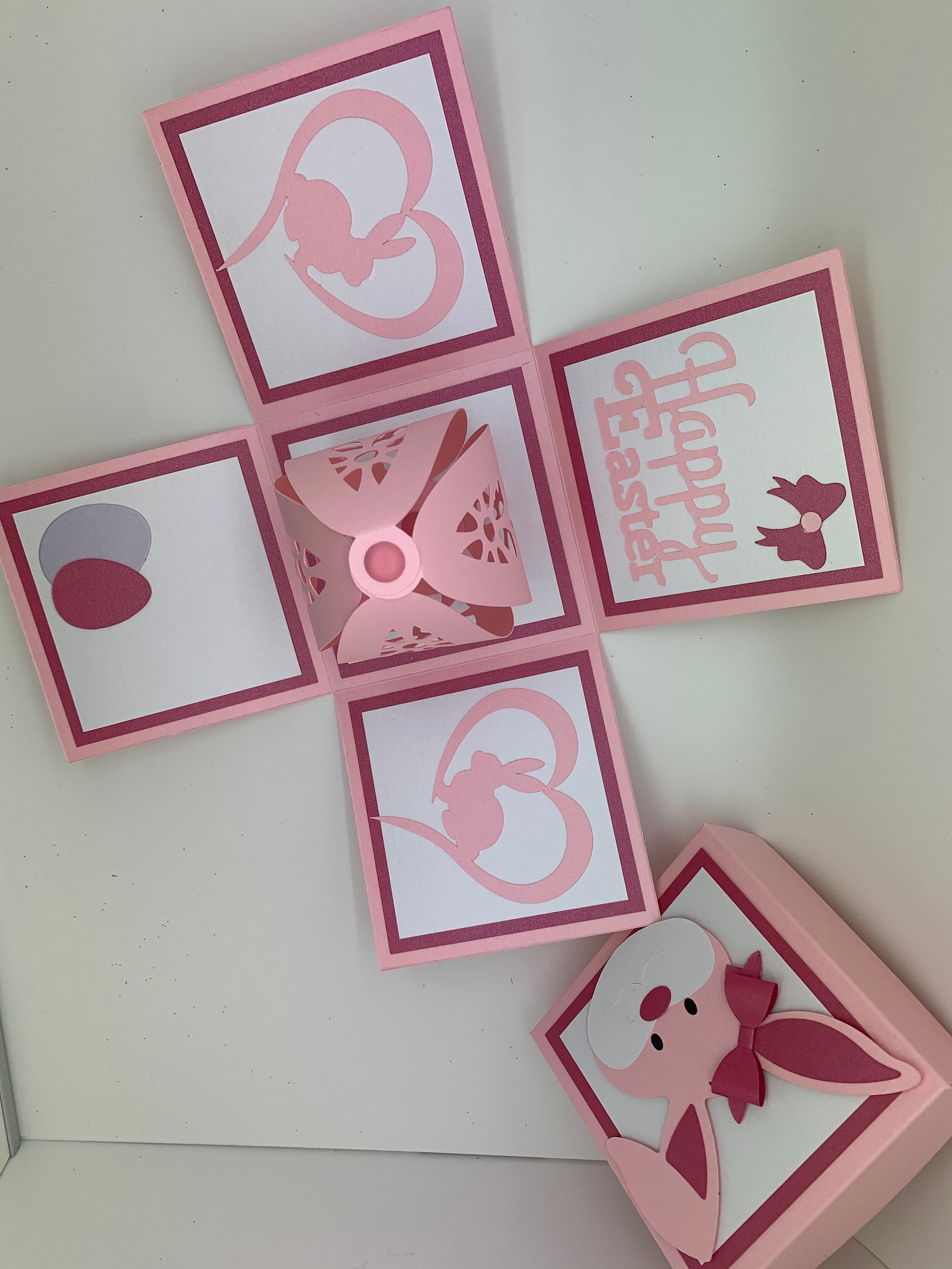 3D Easter Bunny Explosion Box Card - Etsy