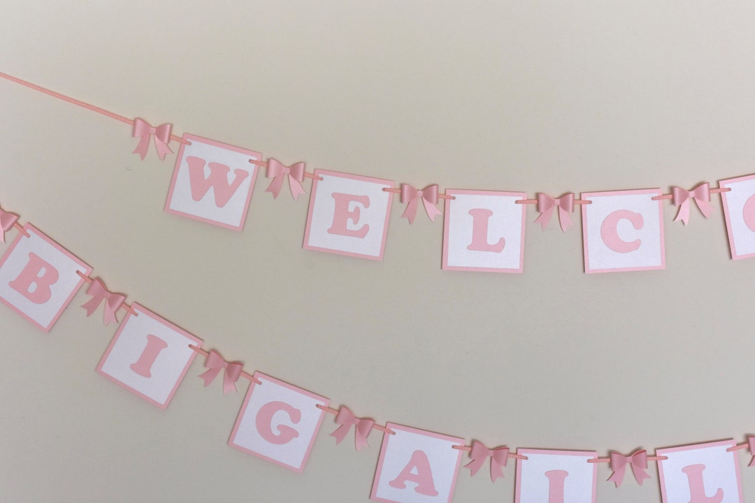 Baby Shower Banner: Pink or Blue Welcome Blocks - Etsy