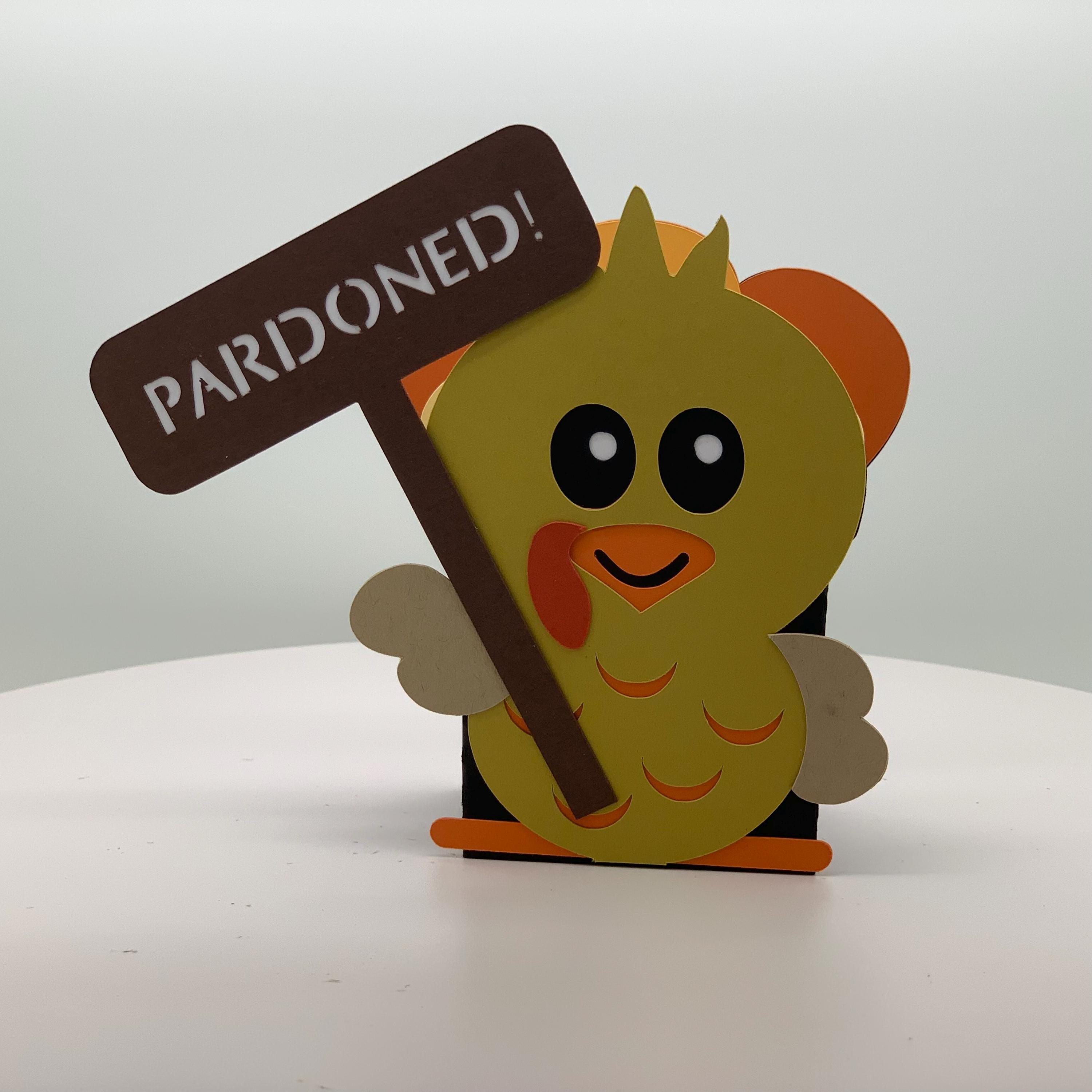 3D Pardoned Turkey Thanksgiving Card - Etsy