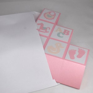 3D Baby Blocks New Baby Congratulations Card in Pink or Mint Green - Etsy