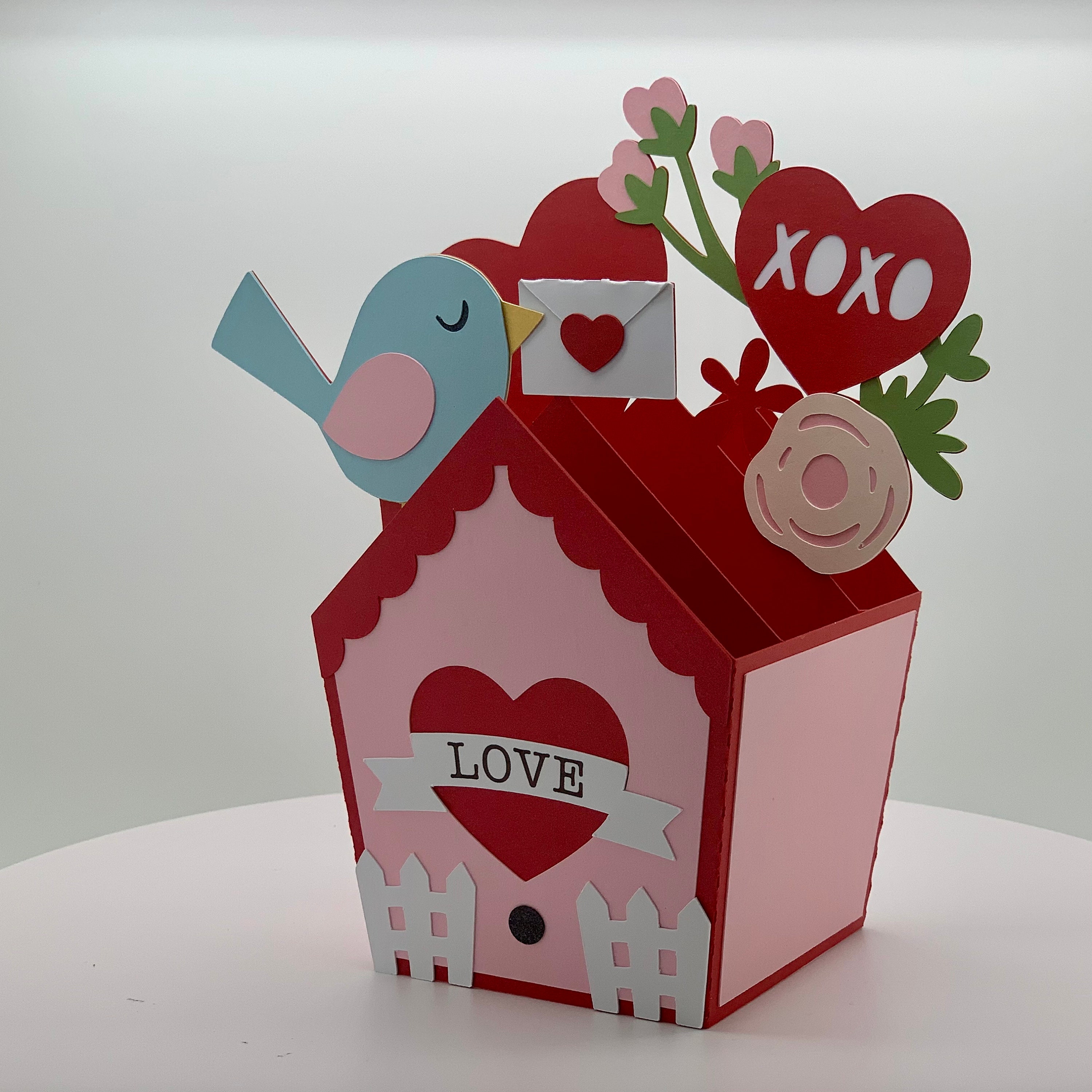 3D Valentines Day Bird House Box Card - Etsy